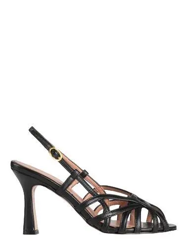OVYE Leather Ankle Strap Sandals - Black