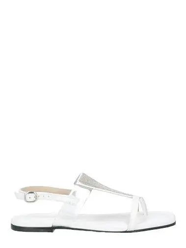 Fabiana Filippi Thong Sandal With Ankle Strap - White