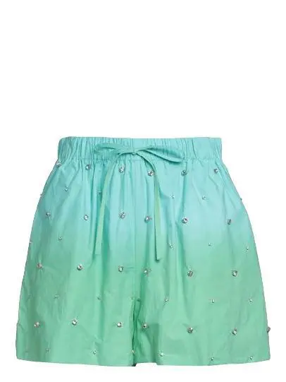 Sandro High-waisted Crystal Embellished Shorts - Green
