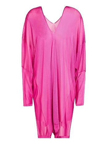 Liviana Conti Knitted V-neck 3/4 Sleeve Sweater - Fuchsia