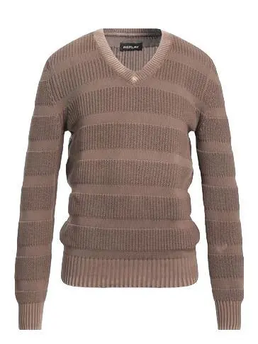 REPLAY Cotton Knit Sweater - Brown