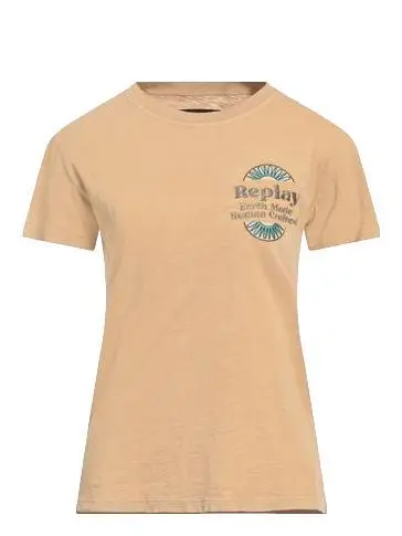 REPLAY T-shirt With Appliqués - Camel