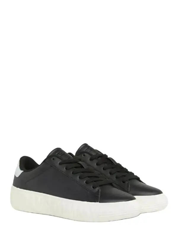 Tommy Hilfiger Leather Sneakers - Black