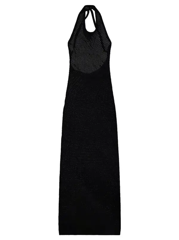 LANEUS Knitted Maxi Dress - Black