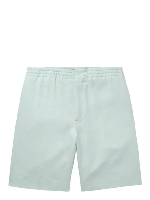 Zegna Straight-leg Linen Shorts - Blue