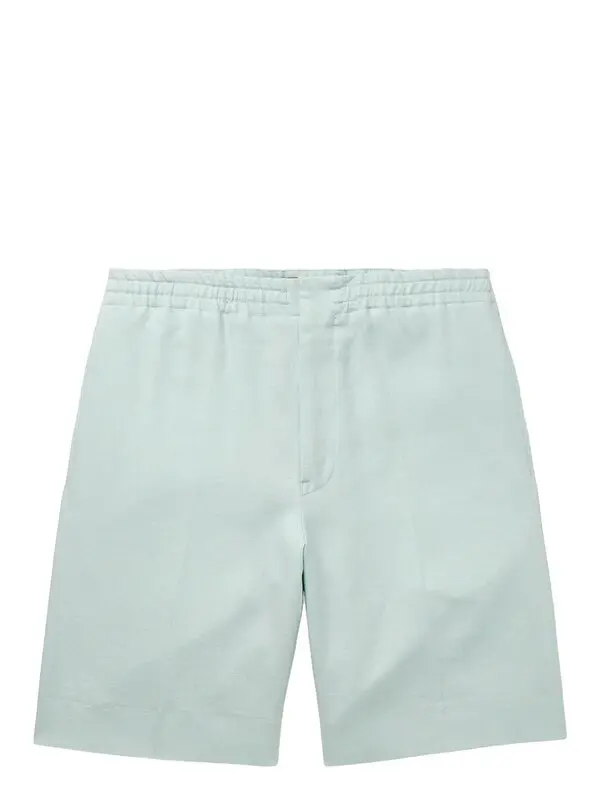 Zegna Straight-leg Linen Shorts - Blue