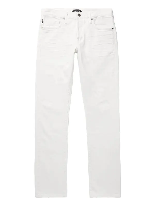 TOM FORD Slim-fit Straight-leg Selvedge Jeans - Neutrals