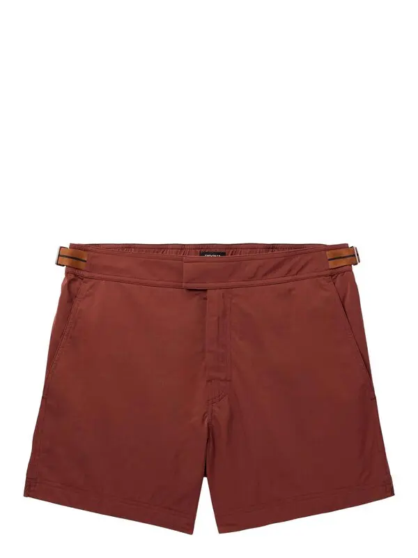Zegna Rio Straight-leg Mid-length Swim Shorts - Red
