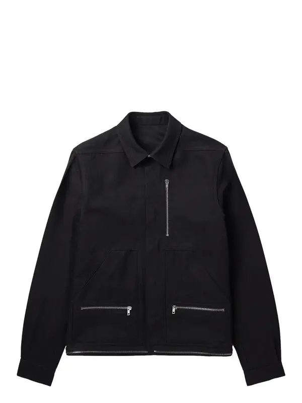 Rick Owens Zip-detailed Cotton-blend Canvas Overshirt - Black