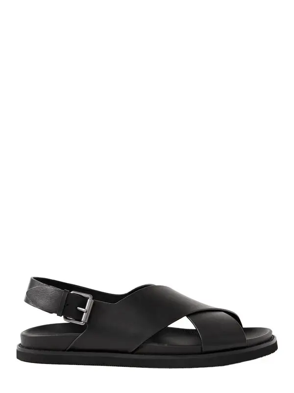 Polo Ralph Lauren Zane Oiled-leather Sandals - Black