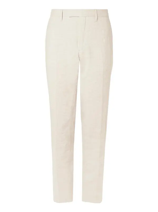 Mr P. Phillip Slim-fit Straight-leg Linen Suit Trousers - Neutrals