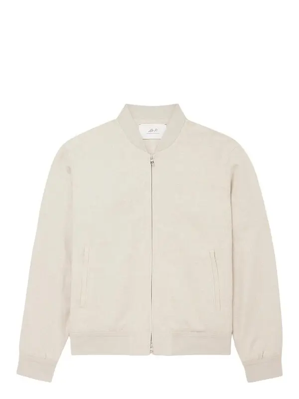 Mr P. Linen And Cotton-blend Bomber Jacket - Neutrals