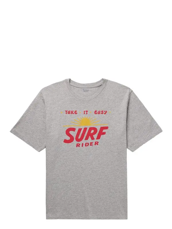 Hartford Surf Rider Printed Cotton-jersey T-shirt - Gray