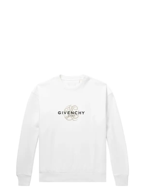 Givenchy Logo-print Cotton-jersey Sweatshirt - Neutrals