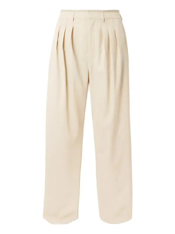 LEMAIRE Pleated Wool-blend Pants - Neutrals