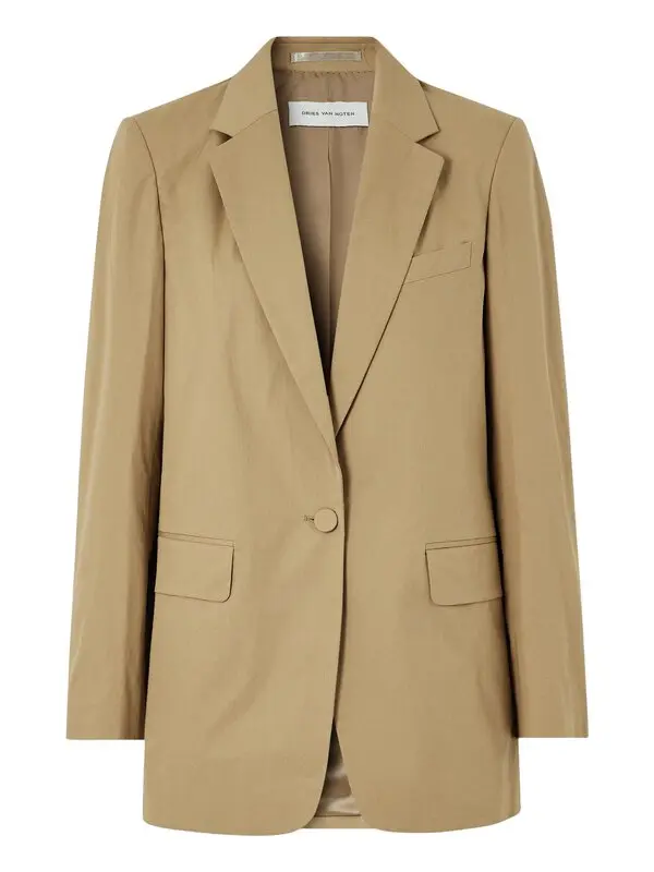 Dries Van Noten Oversized Cotton-poplin Blazer - Neutrals
