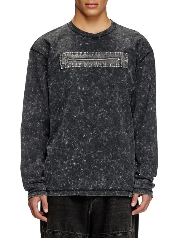 DIESEL® T-auser Long Sleeve T-shirt - Black