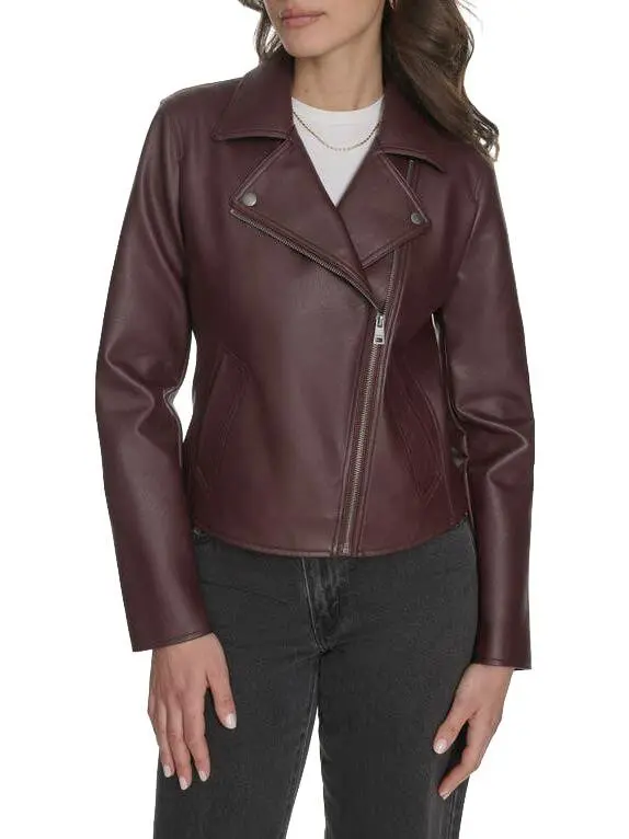LEVI'S Essential Faux Leather Moto Jacket - Oxblood