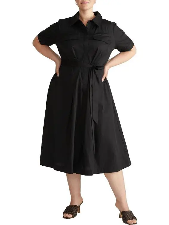 Universal Standard City Poplin Maxi Shirtdress - Black