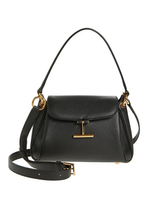 TOM FORD Small Tara Leather Shoulder Bag - Black