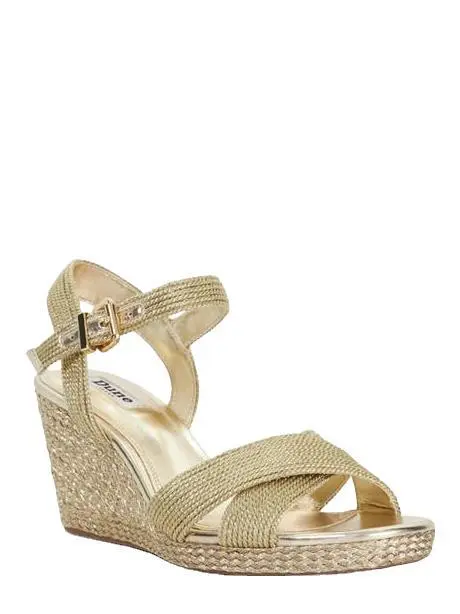 Dune London Kolden Platform Wedge Sandal - Gold
