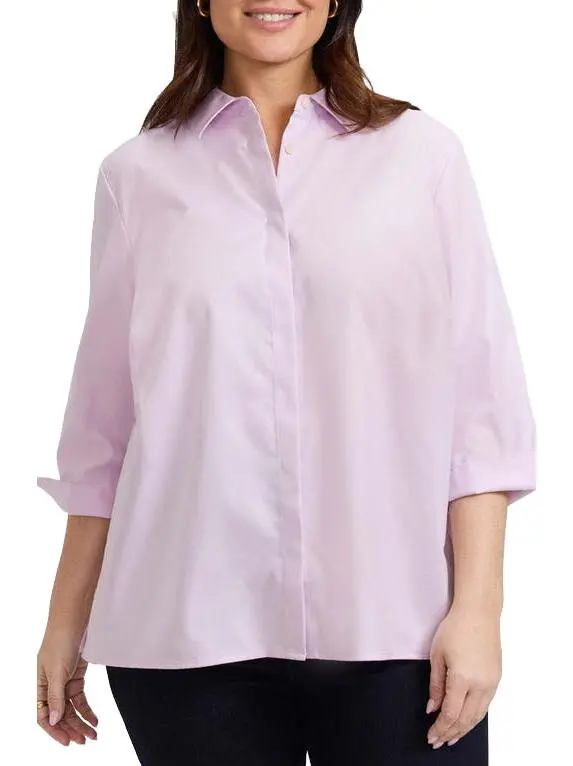 Foxcroft Beatrice Side Button Shirt - Orchid Bouquet