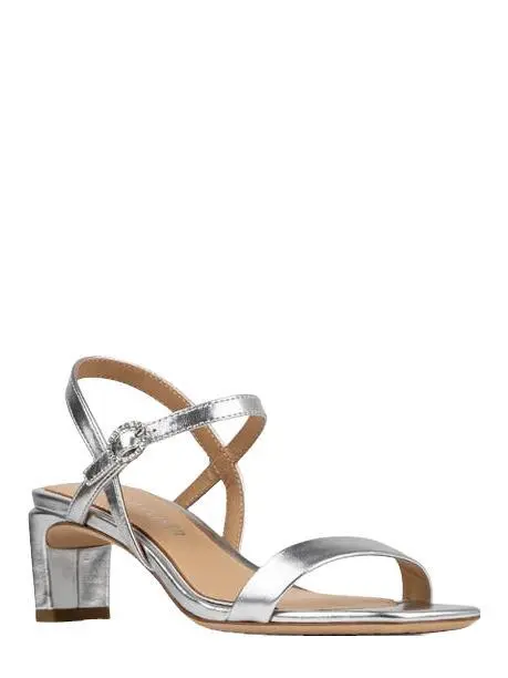 DONALD PLINER Block Heel Sandal - Silver