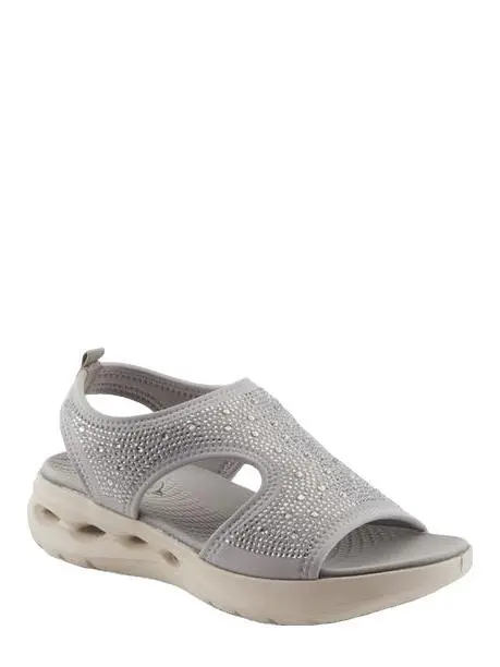 SPRING STEP SHOES Gosselin Rhinestone Wedge Sandals - Grey