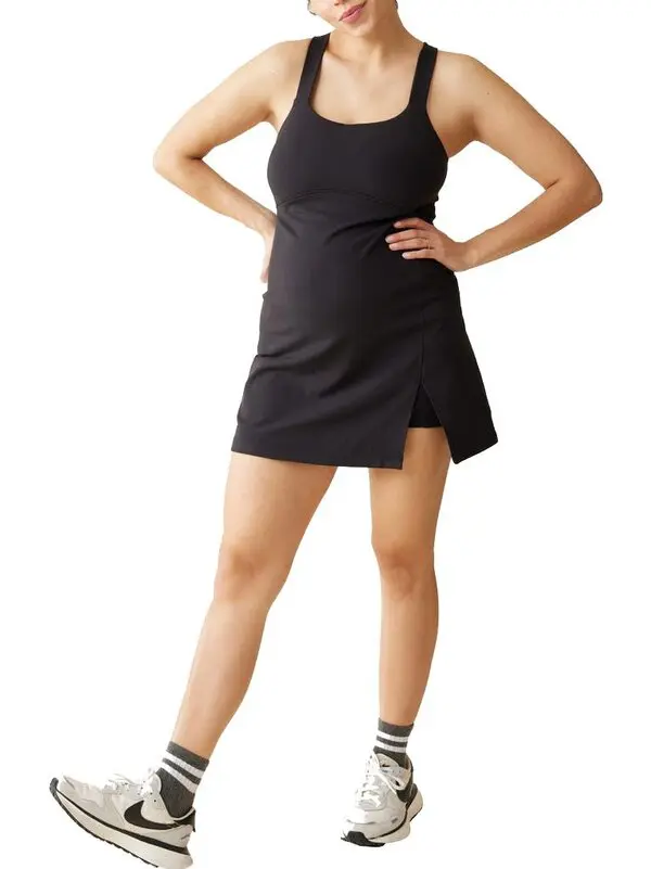 INGRID & ISABEL® Square Neck Maternity/nursing Dress - Black