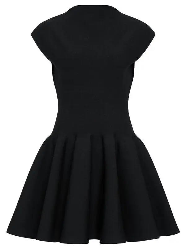 Alaïa Knit Skater Mini Dress - Noir Alaia