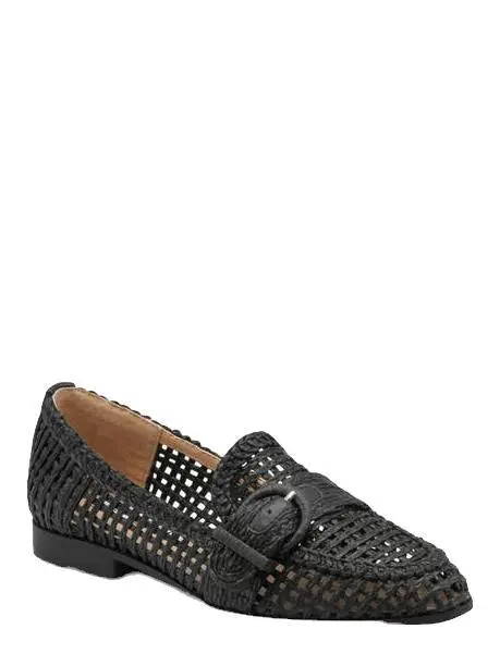 CHARLES DAVID Follies Raffia Loafer - Black