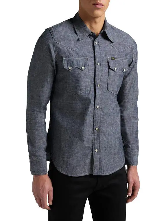 LEEM 101 Western Chambray Snap-up Shirt - Dry