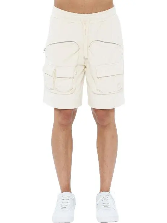 CULT OF INDIVIDUALITY Fleece Cargo Shorts - Winter White
