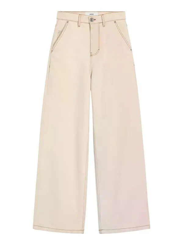 Ami Wide-leg Jeans - Neutrals