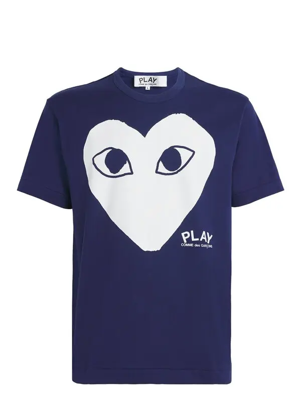 Play Comme Des Garcon Heart Logo T-shirt - Navy