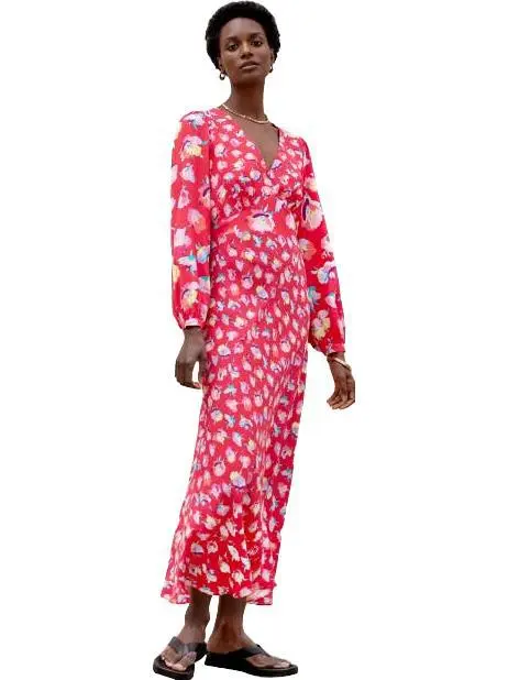 RO&ZO Floral And Spot Mix Dress - Pink