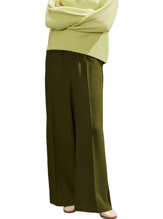 RO&ZO Satin Side Stripe Trousers - Khaki