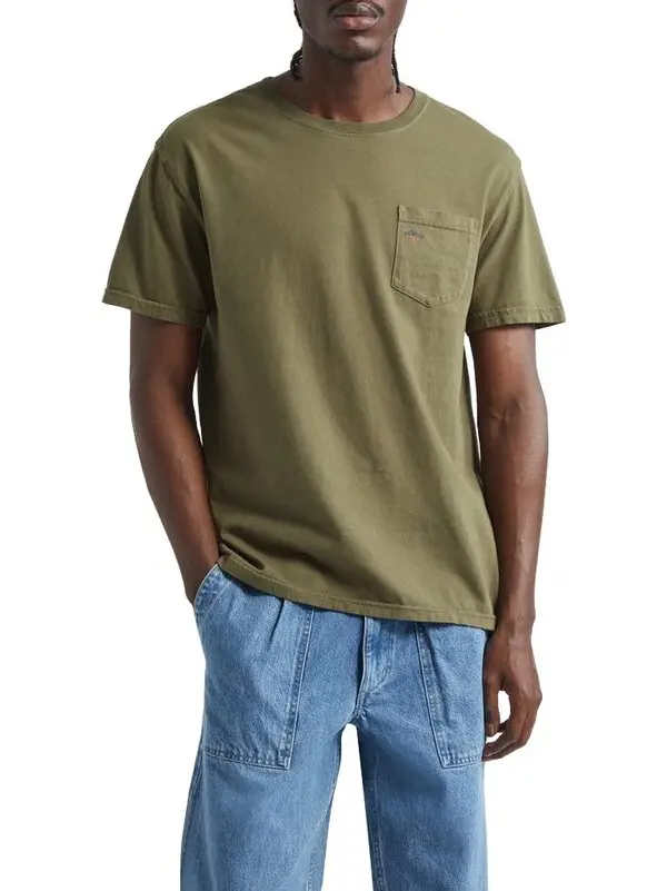 NOAH Core Logo Pocket Tee - Army Green