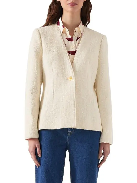 LK BENNETT Chloe Tweed Jacket - Ivory