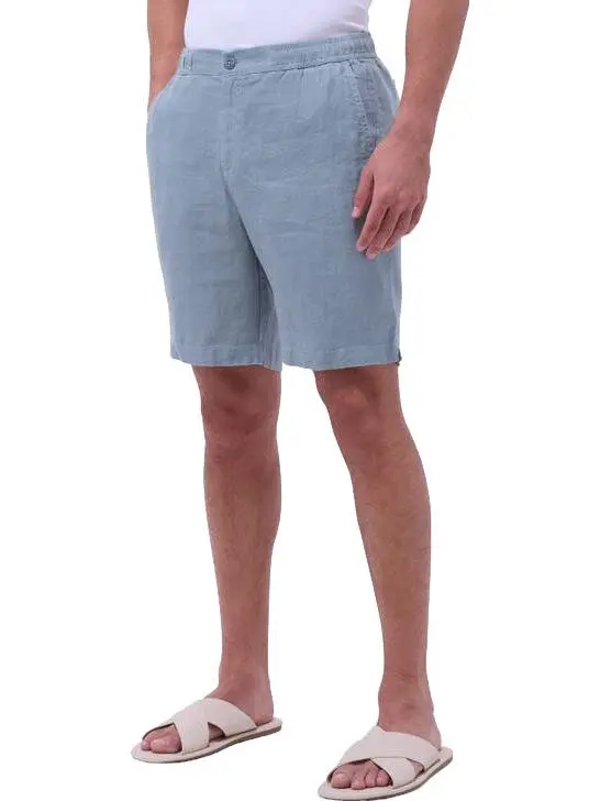 Bugatchi Trent Drawstring Linen Shorts - Shark