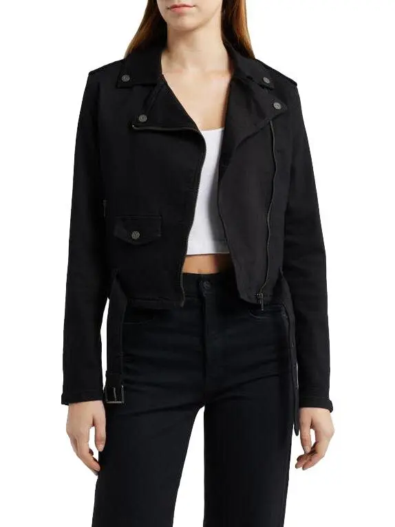 HIDDEN JEANS Denim Biker Jacket - Black