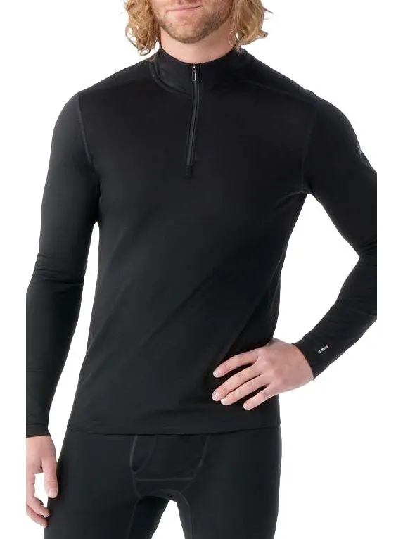 Smartwool Classic All Season Merino Wool Blend Quarter Zip Base Layer - Black