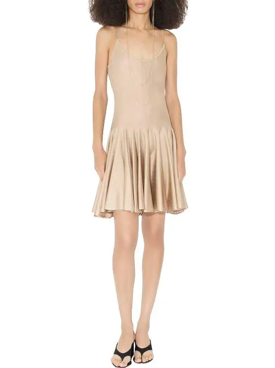 Alaïa Knit Slip Flared Dress - Beige Clair