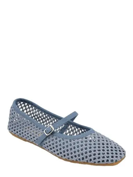 Mia Kora Mary Jane Flat - Denim Wove