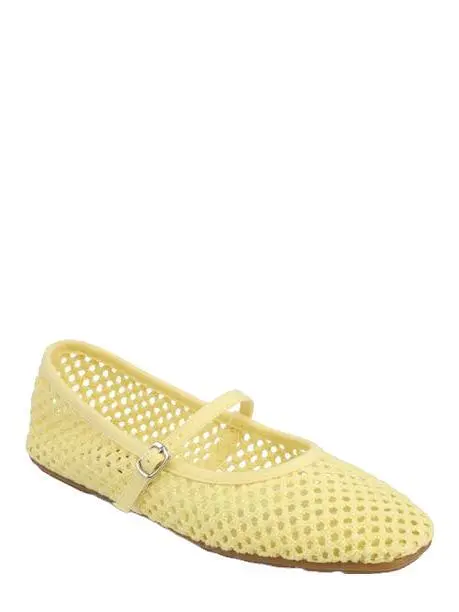 Mia Kora Mary Jane Flat - Yellow Wove