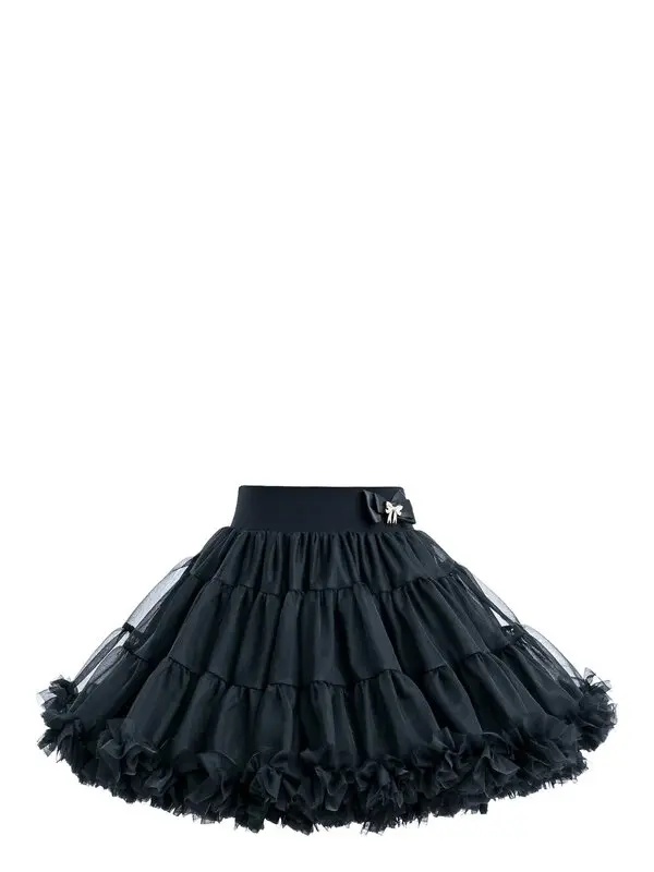 MIMI TUTU Bow Tulle Skirt - Black