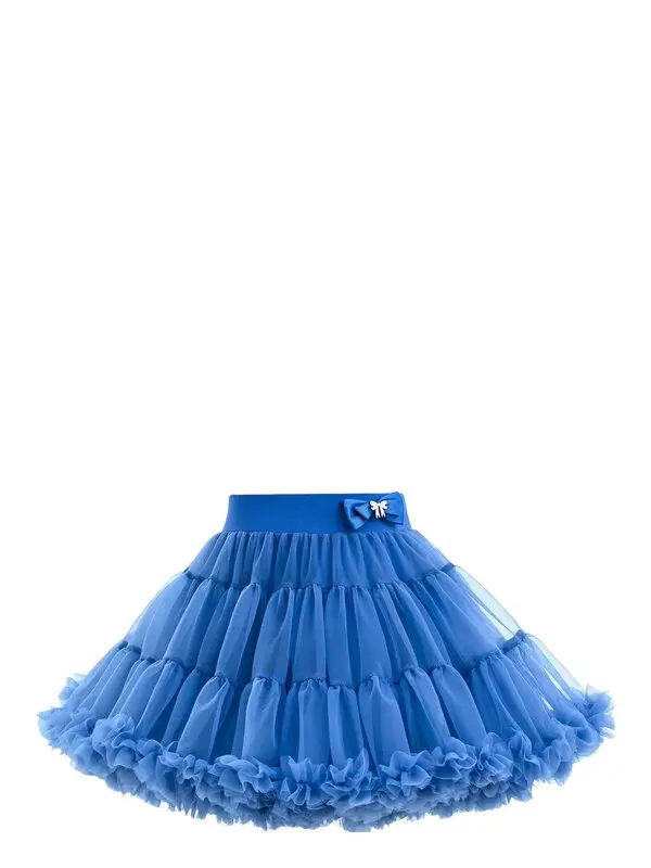MIMI TUTU Bow Tulle Skirt - Blue