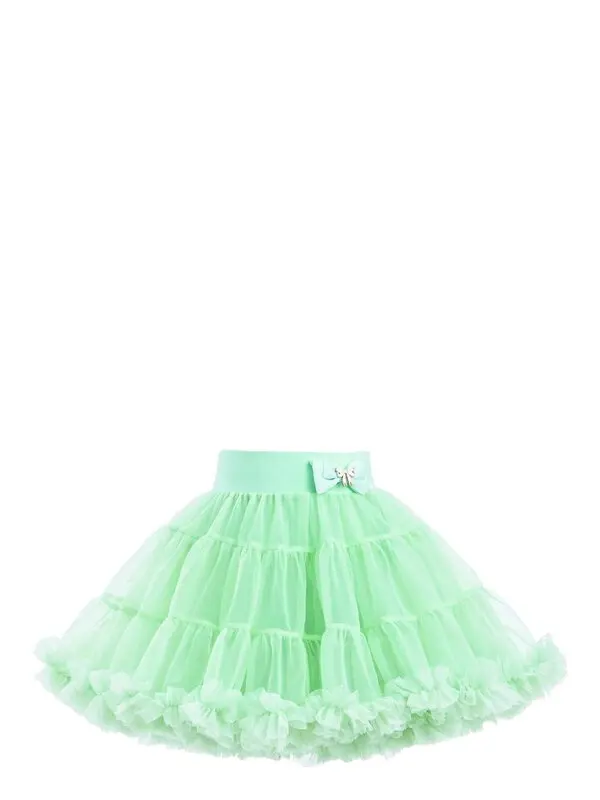 MIMI TUTU Bow Tulle Skirt - Green Pastel
