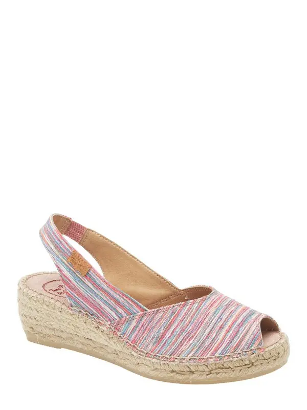 TONI PONS Beri Slingback Wedge Espadrille Sandal - Pink