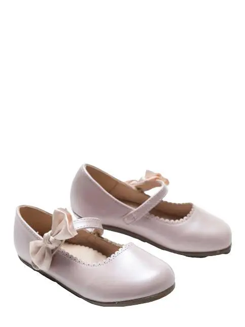 TULLEEN Satin Elodie Bow Flats - Pink
